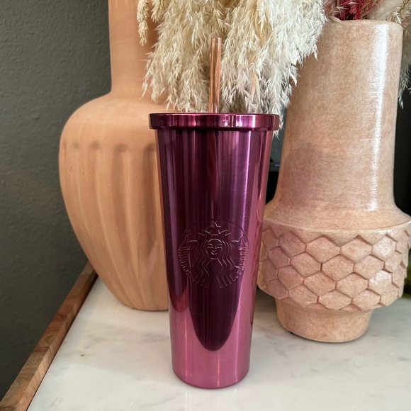 Starbucks | Kitchen | Starbucks Stainless Steel Berry Pink Metallic ...